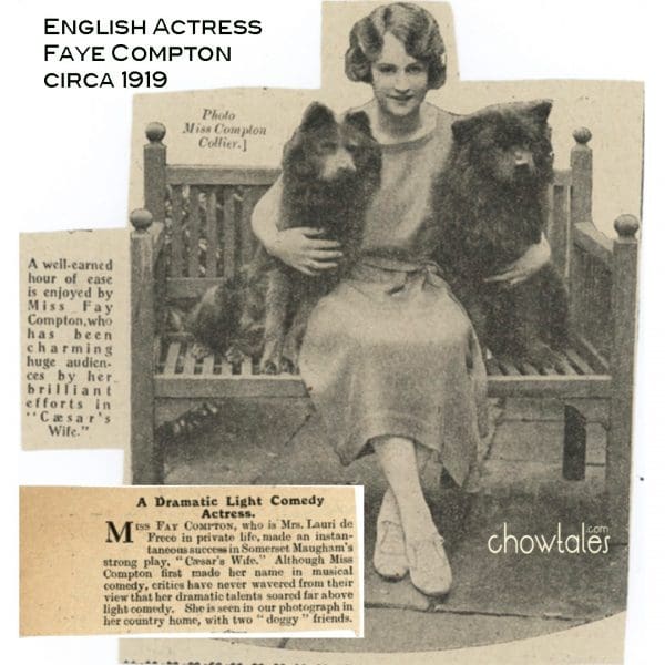 Fay Compton – English Actress and her chows circa 1919 - ChowTales