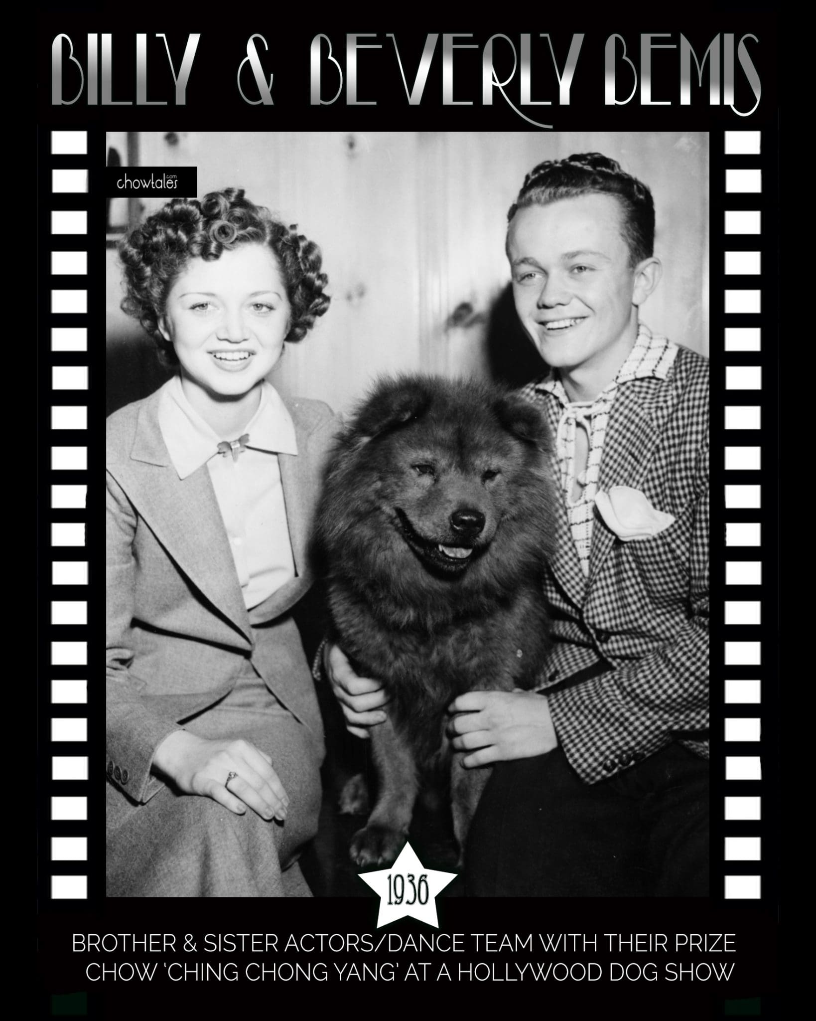 1936 Dance Team Billy & Beverly Bemis with their chow Ching Chong Yang ...