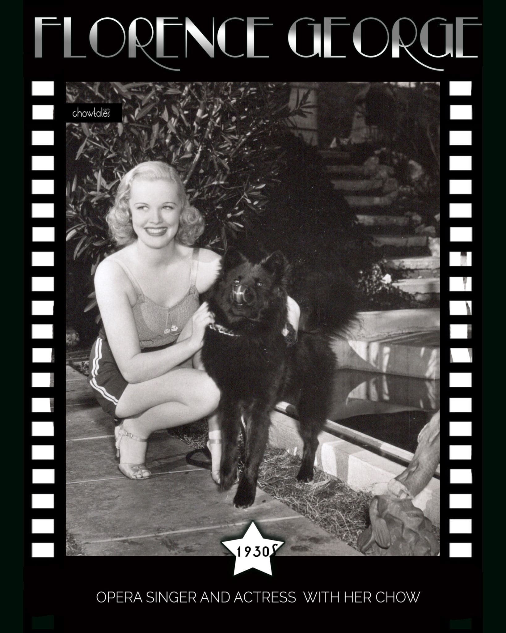 CELEBRITY-1930s Florence George Opera singer /actress with chow - ChowTales