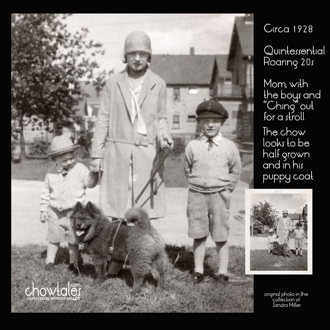RESTORATION- 1928 Mom and kids with their Chow puppy - ChowTales